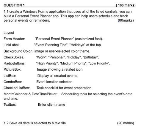 Solved 11 ﻿create A Windows Forms Application That Uses All