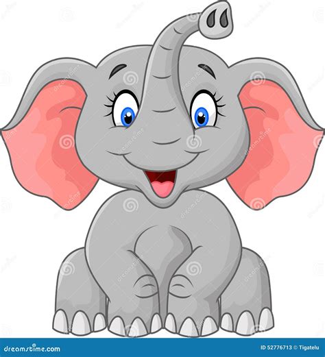 Cute Elephant Cartoon Sitting Stock Vector Illustration Of Elephant