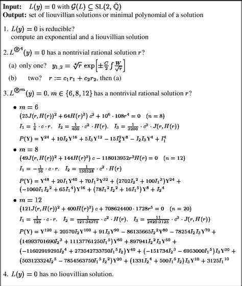 Figure 2 From Algorithms For Solving Linear Ordinary Differential Equations Semantic Scholar