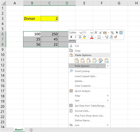 How To Divide A Range Of Cells By A Number In Excel Sheetaki