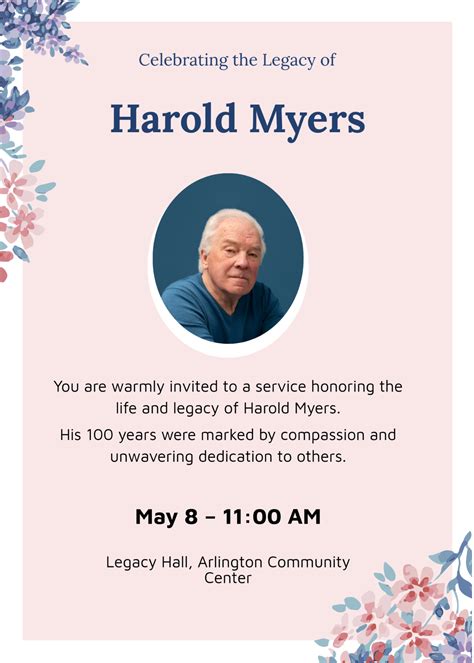 Free Eulogy Templates To Edit Online