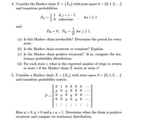 Solved Consider The Markov Chain X {x N} With State Space