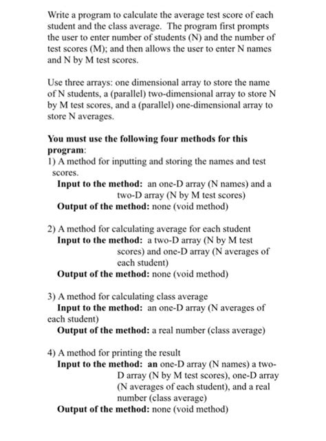 Solved Write A Program To Calculate The Average Test Score
