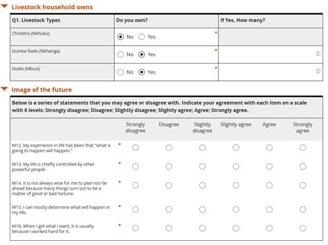 help review form with questions to appear as matrices on kobocollect