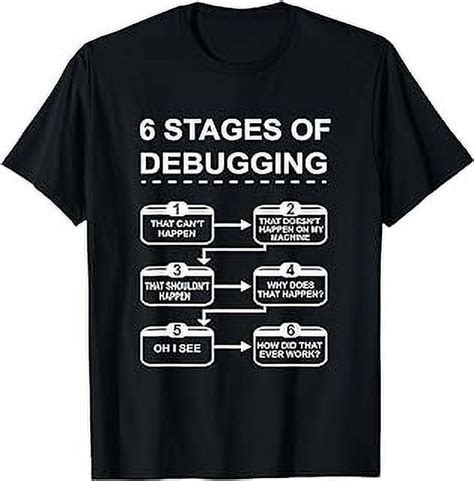 6 Stages Of Debugging Design Programming Computer Science T Shirt