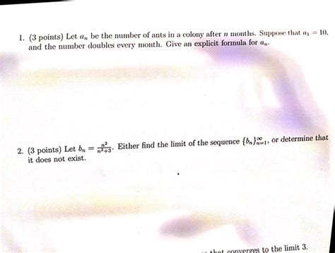 Solved Let Bn N N Either Find The Limit Of The Chegg Com