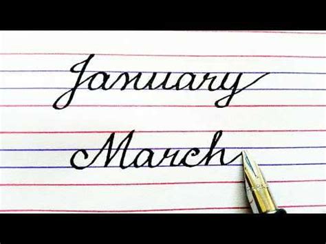How To Write Months Of The Year With Spellings Cursive Ukg Cbse Icse January February Artofit