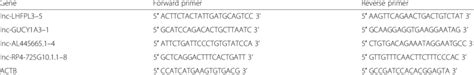 Primer Sequences For Quantitative Reverse Transcription Polymerase