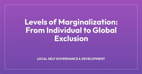 Levels Of Marginalization From Individual To Global Exclusion • Csr Education
