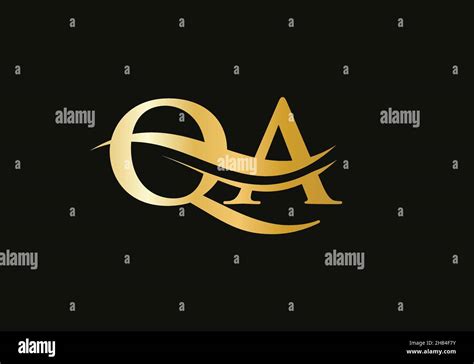 initial qa letter linked logo vector template swoosh letter qa logo