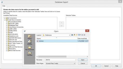 connect to database files in crystal reports 2013 tutorial