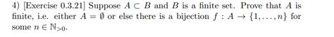 Solved Exercise Suppose AB And B Is A Finite Chegg