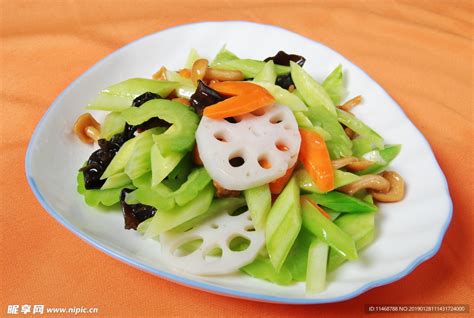 健康时蔬小炒素什锦摄影图 传统美食 餐饮美食 摄影图库 昵图网
