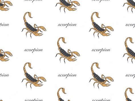 Premium Vector Scorpion Cartoon Character Seamless Pattern On White