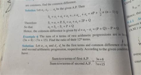 Are Constants Find The Common Differencesolution Let A1 A2 An Be T