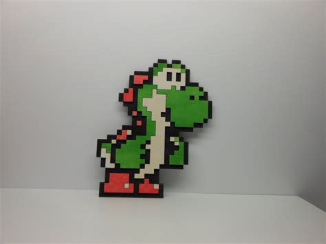 8 Bit Yoshi From Super Mario World And Mario Kart Wall Art