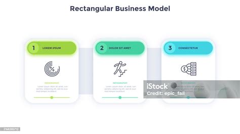 분석 데이터 인포그래픽 차트 디자인이 있는 직사각형 비즈니스 모델 상업 전략 아이디어 제시 아이콘과 텍스트가 있는 인포차트 웹 배너 생성을 위한 3단계가 있는 벡터 그래픽