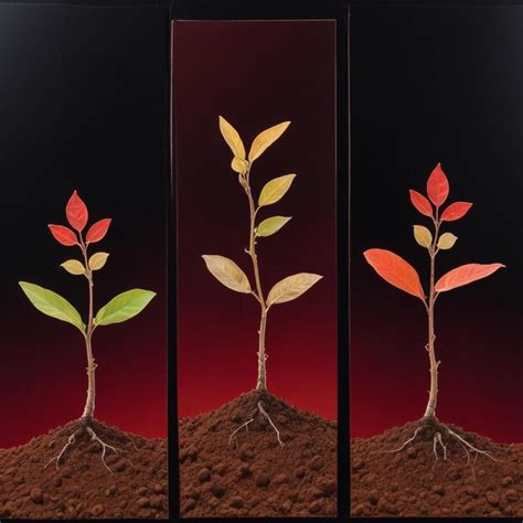Three Stages Of Plant Growth Seedling Vegetative And Mature Plants Premium Ai Generated Image