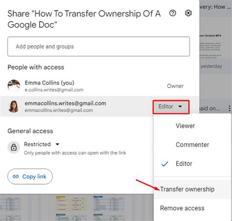 How To Transfer Ownership Of A Google Doc Easy Steps