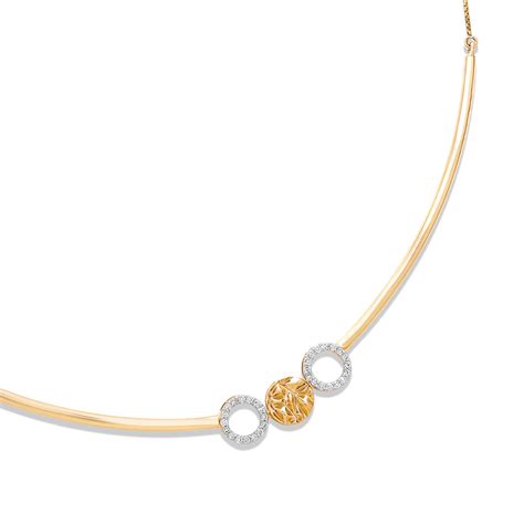14kt Yellow Gold Radiant Tri Circle Diamond Necklace