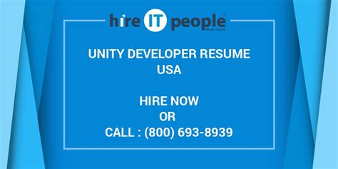 Unity Developer Resume Hire It People We Get It Done