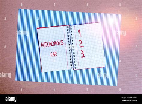 Conceptual Hand Writing Showing Autonomous Car Concept Meaning Vehicle That Can Guide Itself