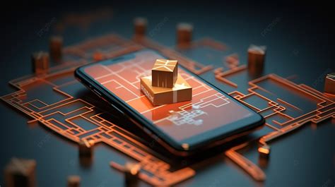 rendered 3d image order tracking app background delivery tracking