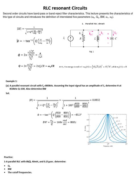 Other Rlc Resonant Circuits And Bode Plots 2024 Pdf Resonance Electrical Network