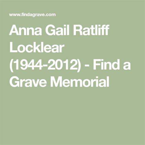 Anna Gail Ratliff Locklear Memorial