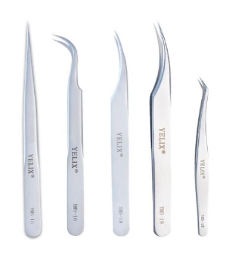 Пінцет для нарощування вій Yelix Yms 15 прямий металічний