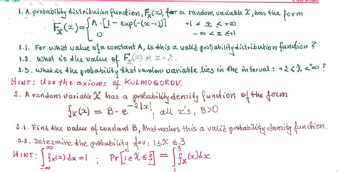 Solved A Probability Distribution Function FX X For A Chegg Com