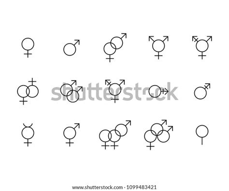 Sex Relationship Gender Symbols Line Vector Stock Vector Royalty Free Shutterstock