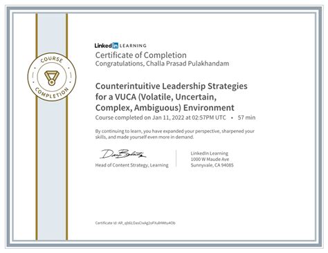 Challa Prasad Pulakhandam On Linkedin Certificate Of Completion