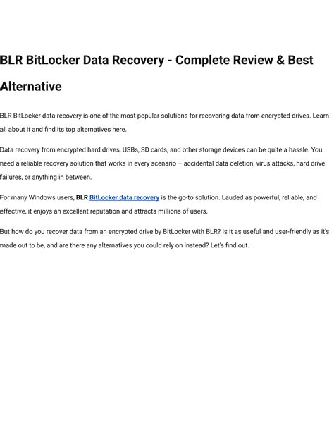 Review And Rating Blr Bitlocker Recovery Tool By Emma Tf Issuu