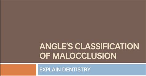 Angle Classification Of Malocclusion