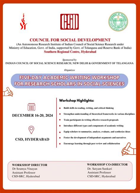Academic Writing Workshop At Council For Social Development Hyderabad