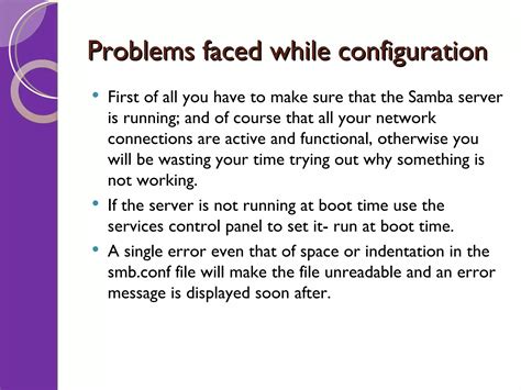 Samba Server Configuration Ppt Operating Systems Computer