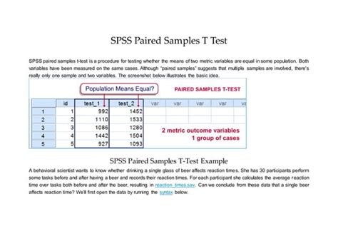 Spss Paired Samples T Test Reporting DOCX Educational Assessment Education