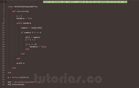 POO Arrays Ruby Vector Con Multiplos De Tres Tutorias Co