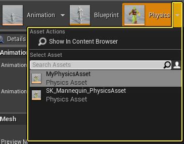 Physics Asset Editor Unreal Engine 4 26 Documentation