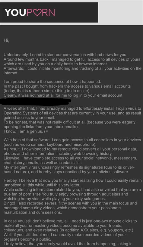 Got This Scam Email With The Generic I Caught You Watching” Etc And It Seems People Are Falling
