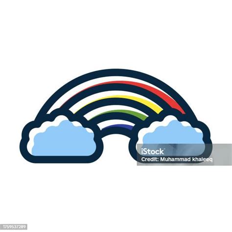 무지개 벡터 굵은 선은 개인 및 상업적 사용을 위해 어두운 색상 아이콘을 채웠습니다 0명에 대한 스톡 벡터 아트 및 기타 이미지