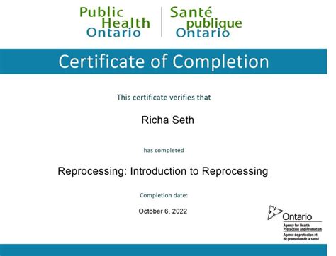 Dr Richa Seth On Linkedin Certificate Of Completion Reprocessingintroduction To Reprocessing