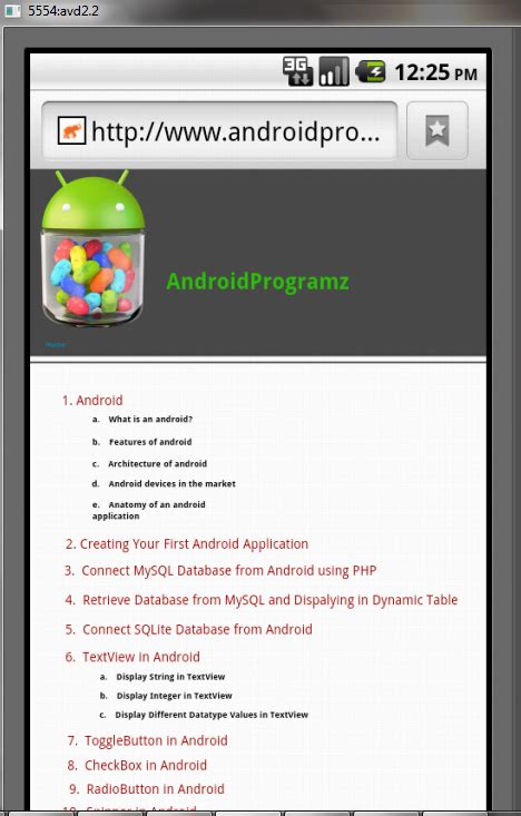 Android Tutorials Create Html File And Displaying In Android
