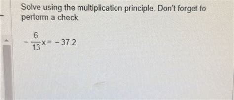 Solved Solve Using The Multiplication Principle Dont