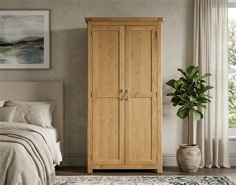 Manhattan Full Hanging Wardrobe Solid Oak Bedroom Furniture