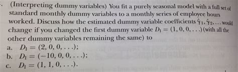 Interpreting Dummy Variables You Fit A Purely Chegg