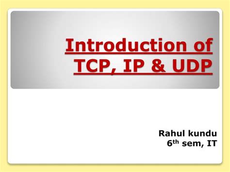 Introduction Of Tcp Ip And Udp Ppt