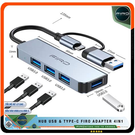 Hub Type C Firo V Hub Usb T C Cao Chia C Ng Hub Chuy N I D Nh Cho Laptop Pc H Tr
