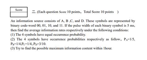 Solved Score Each Question Score Points Total Score Chegg Com